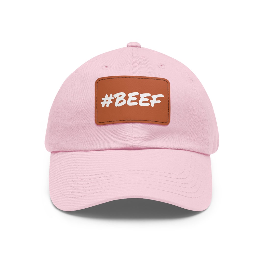 BEEF Hat, BEEF Dad Hat With Leather Patch rectangle, I Love Beef Cap ...