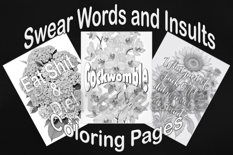 Printable Adult Coloring Pages of Flowers With Swear Words, Power ...