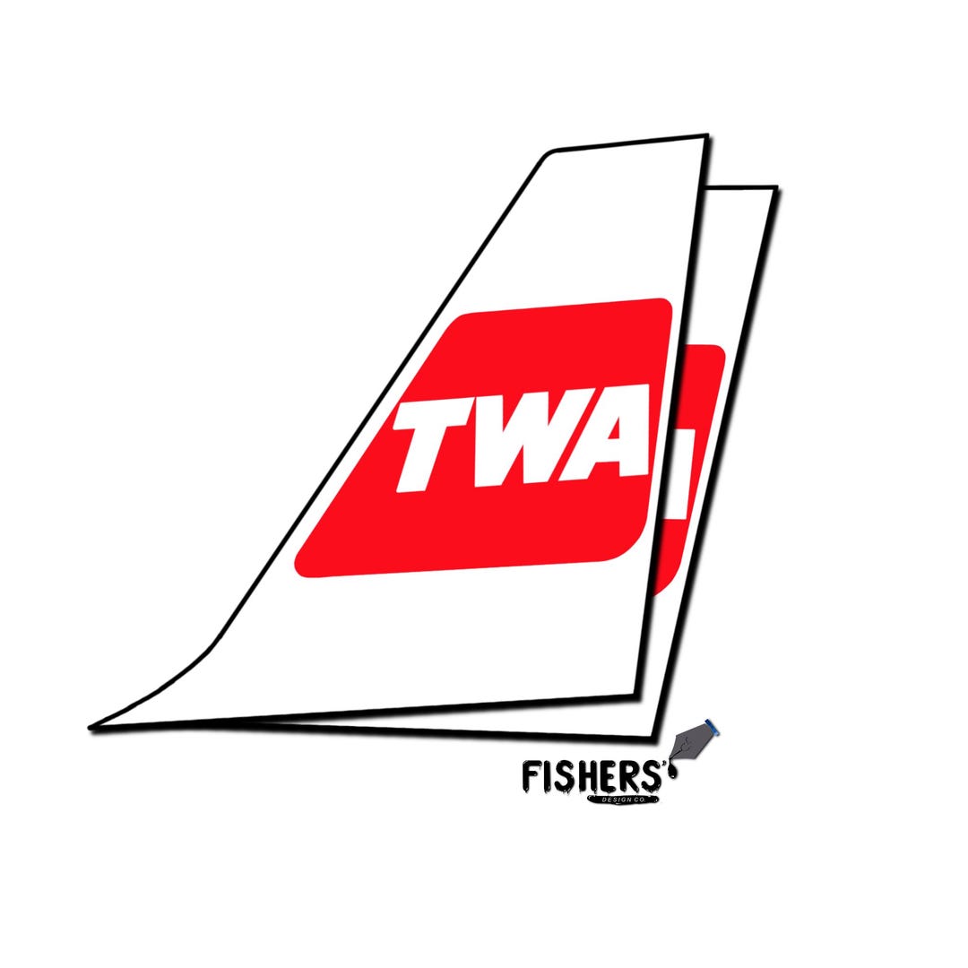 2+ TWA Airlines Tail Stickers - Decals - Water-resistant - Pilot ...