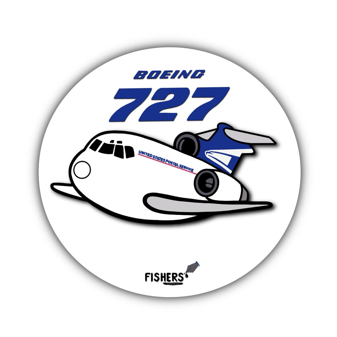 USPS 727 - 3" Circular Cartoon Sticker! - Decals - Water-resistant ...