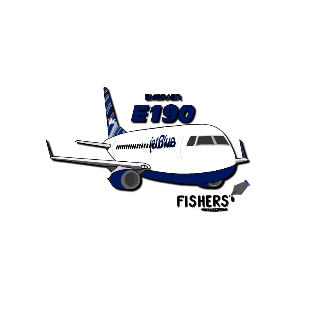 Jetblue Airways E-190 3" Cartoon Sticker! - Decal - Sticker - Water ...