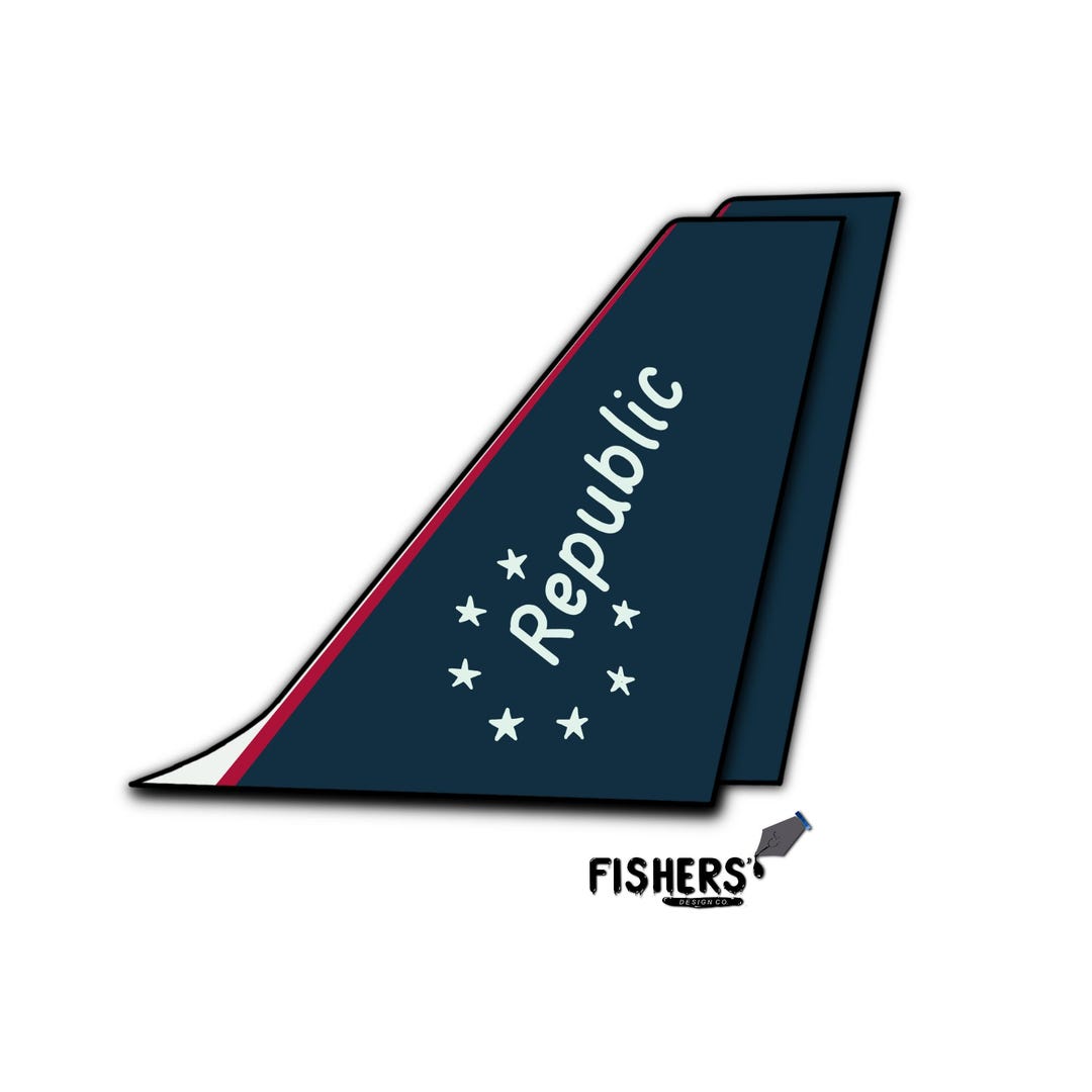 2+ Republic Airways Stickers - Decals - Water-resistant - Pilot ...