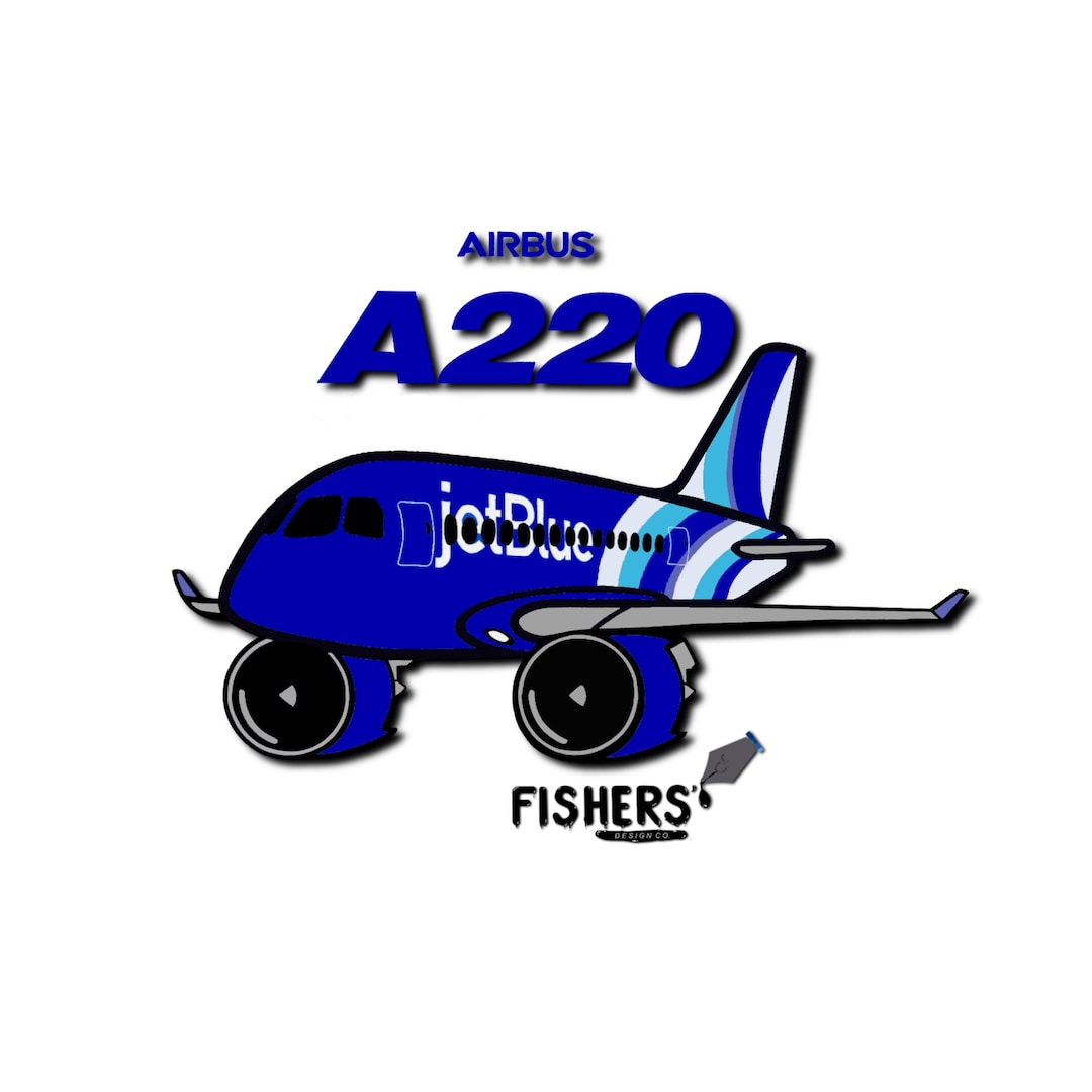 Jetblue Airways A220 3" Cartoon Sticker! - Decal - Sticker - Water ...