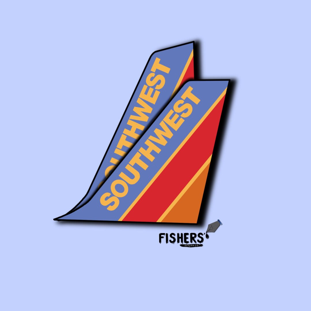 2+ Southwest Airlines Tail Stickers - Decals - Water-resistant - Pilot ...