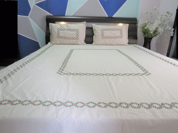 Hand Embroidery Bed Sheet Designs