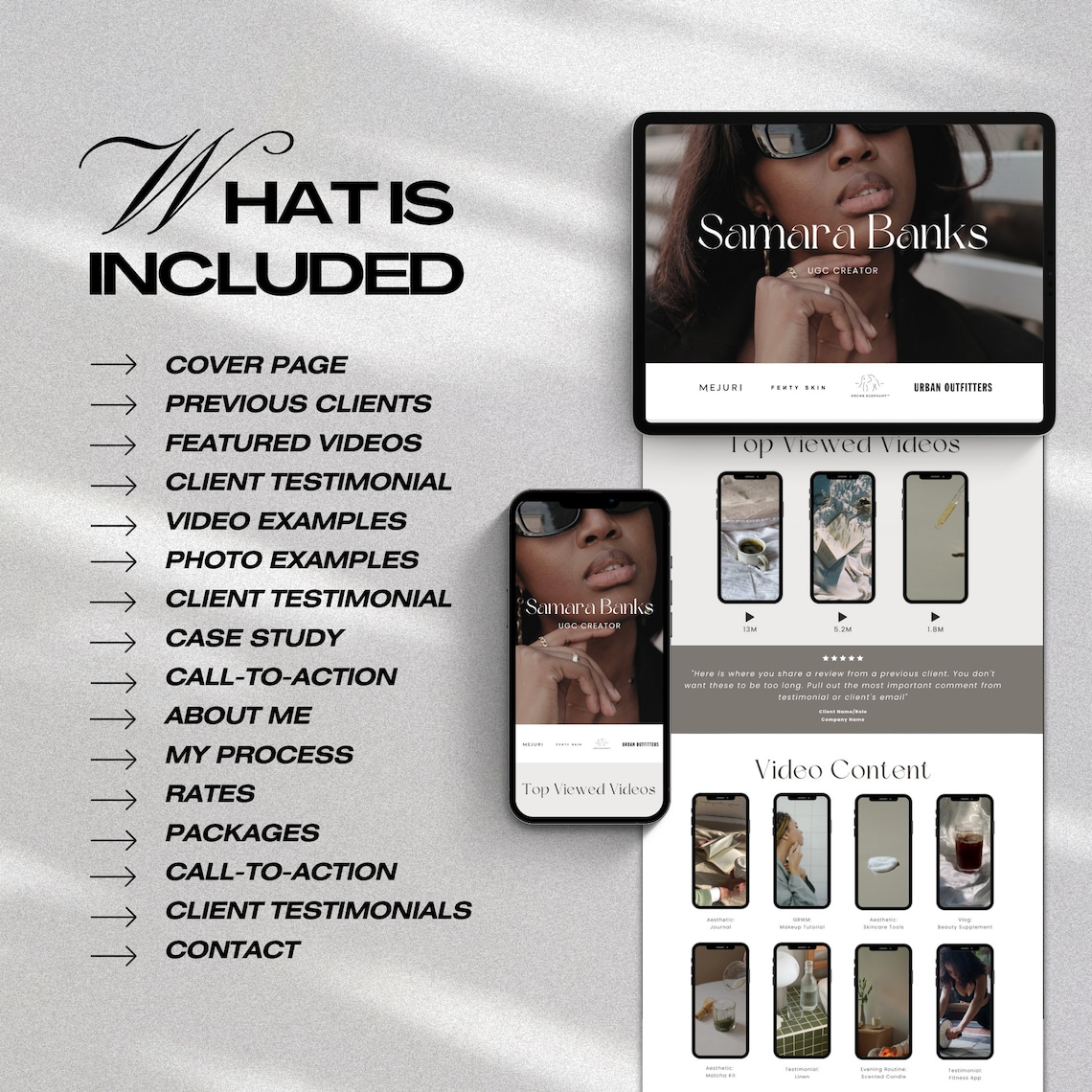 UGC Portfolio Website, UGC Media Kit, Influencer Portfolio Template ...