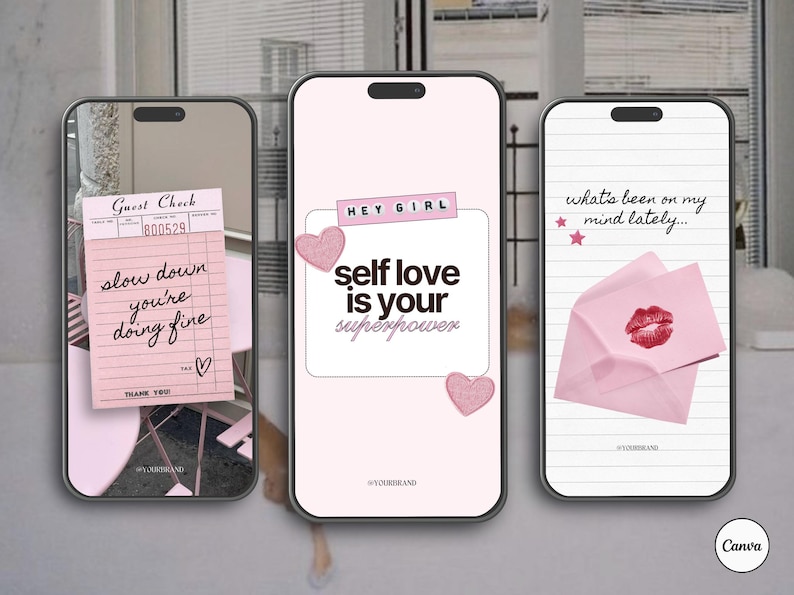 Girly Instagram Templates Pink Aesthetic, Trendy Instagram Stories ...