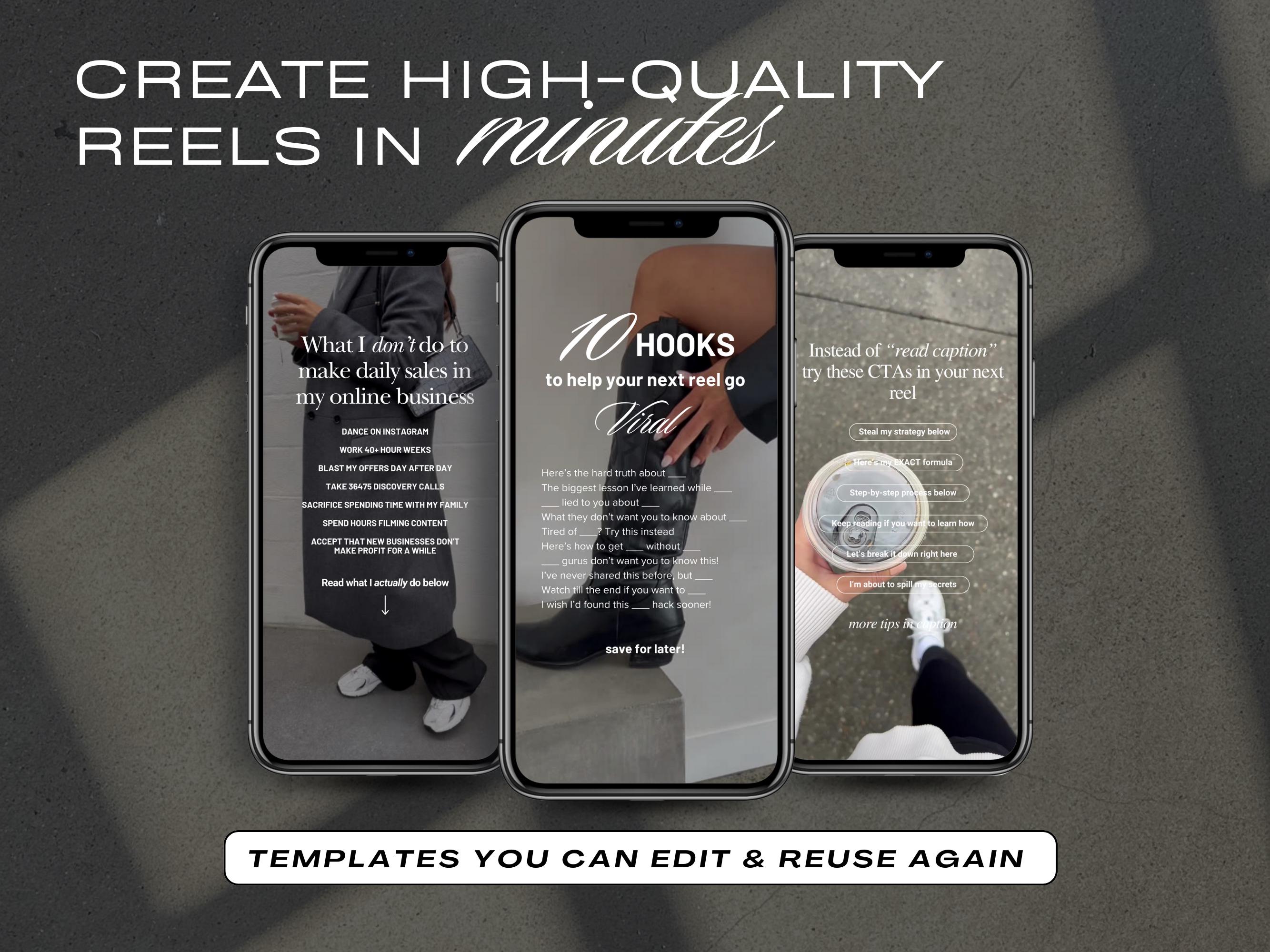 Faceless Instagram Reel Videos, Boss Babe Reels, Aesthetic Reels Bundle ...