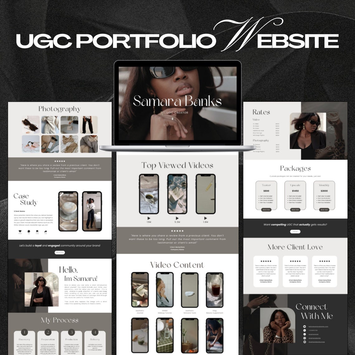 UGC Portfolio Website, UGC Media Kit, Influencer Portfolio Template ...