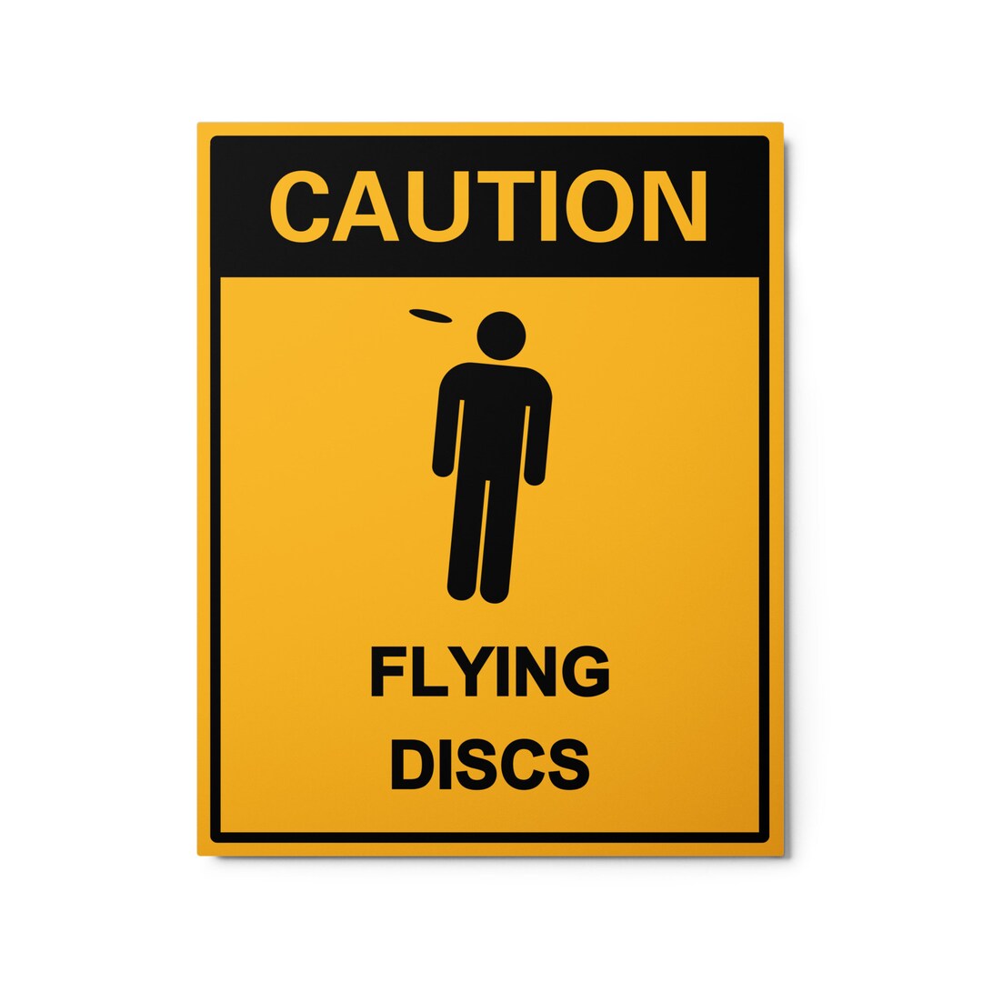 Caution Flying Discs Disc Golf Metal Printed Sign - Etsy