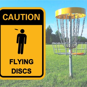Caution Flying Discs Disc Golf 13x19 Metal Printed Sign - Etsy