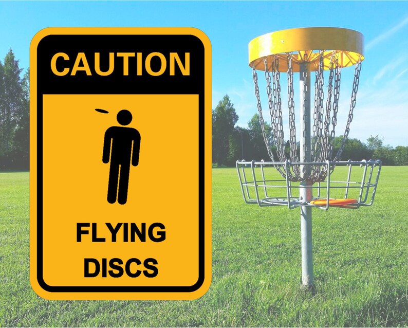 Caution Flying Discs Disc Golf 13x19 Metal Printed Sign - Etsy
