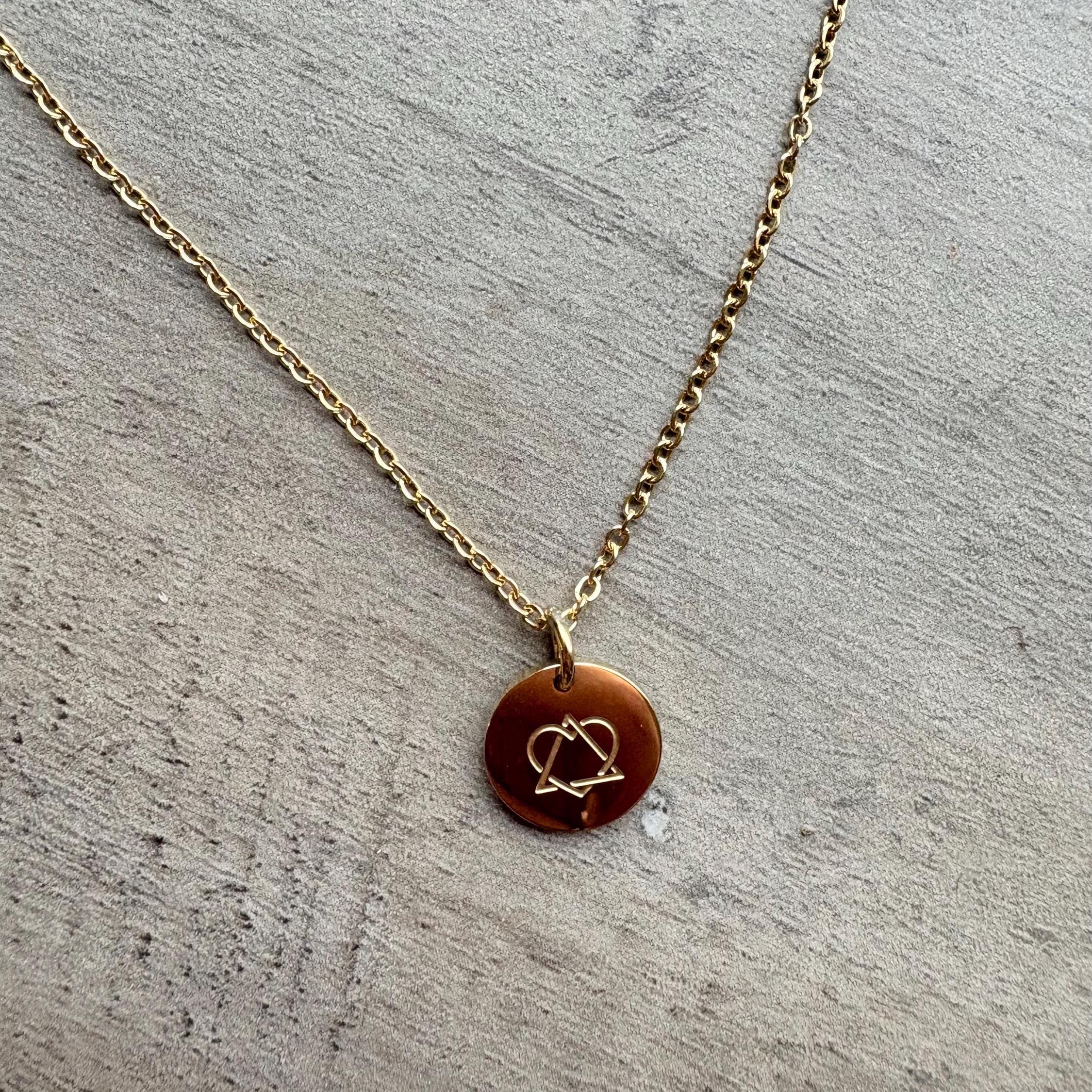 Gold Adoption Necklace: Triad Family Symbol, "you Are Loved" Message - Etsy