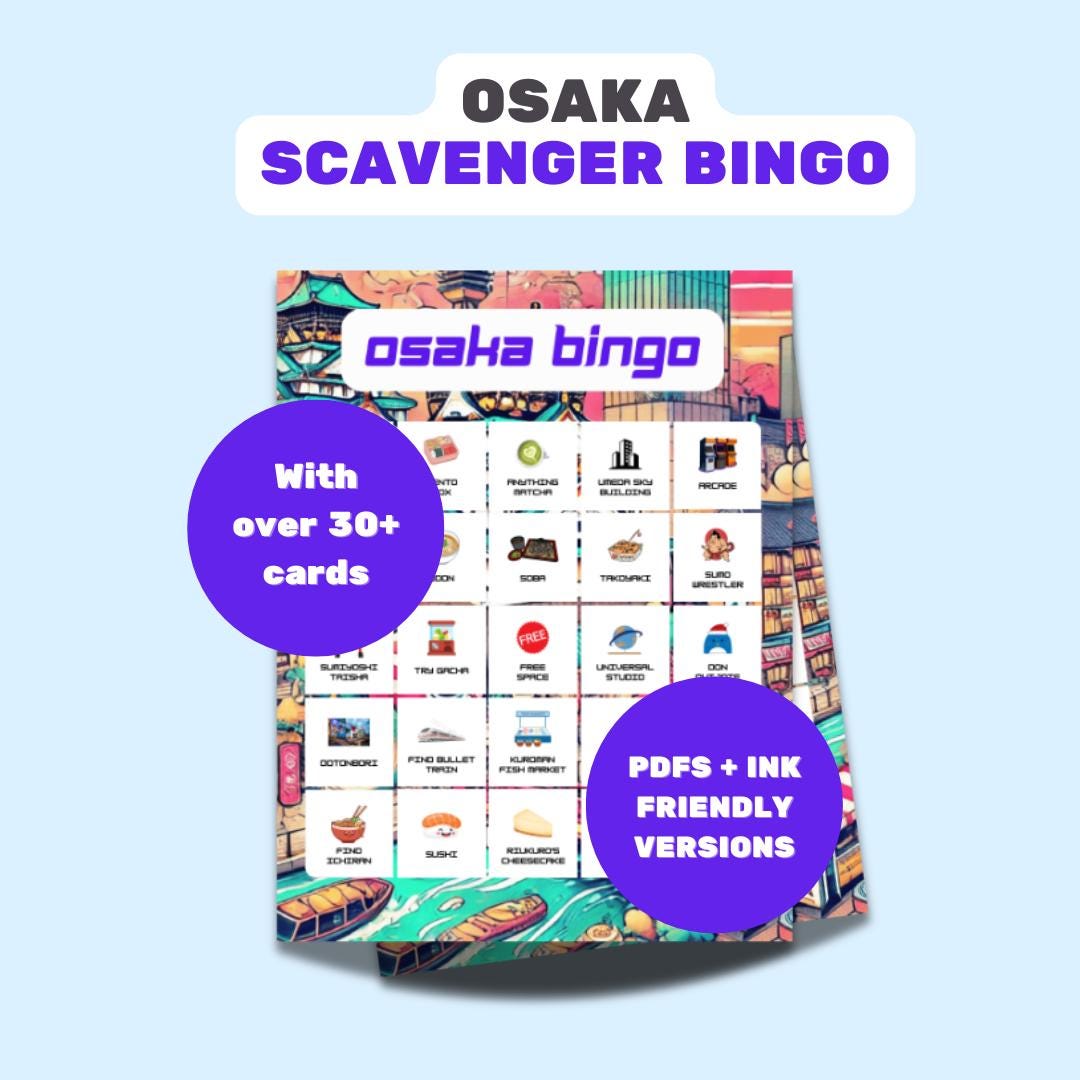 Osaka Scavenger Hunt Bingo Game – Printable Activities for Kids ...