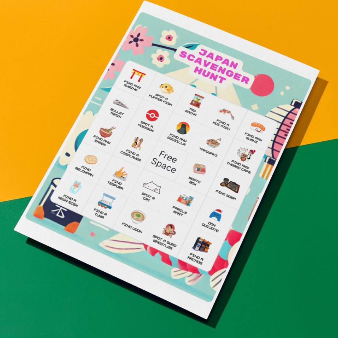 Japan Scavenger Hunt Bingo: Travel Game for Kids & Adults (printable ...