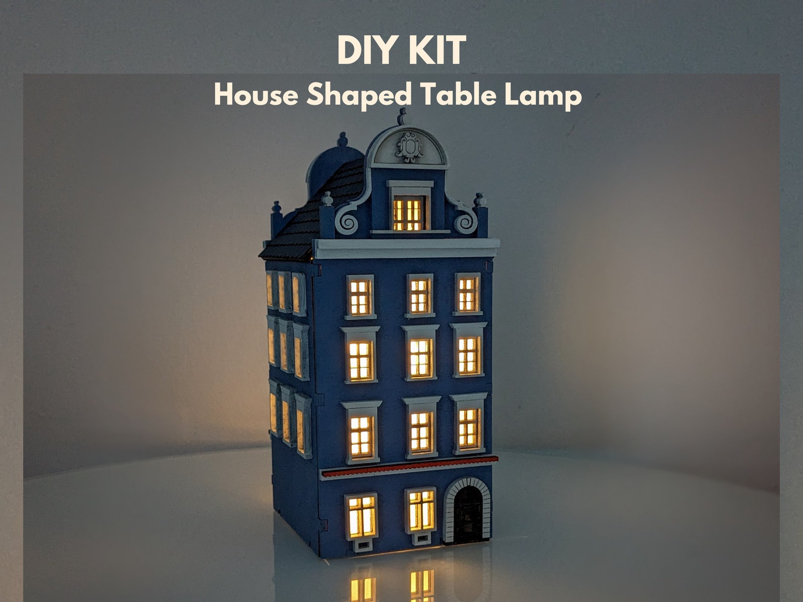 DIY House Shaped Table Lamp KIT Laser Cut Wooden Modern Home Decor ...