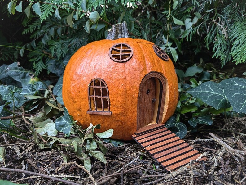 DIY Pumpkin Fairy House Kit With Opened Door and Windows Magical ...