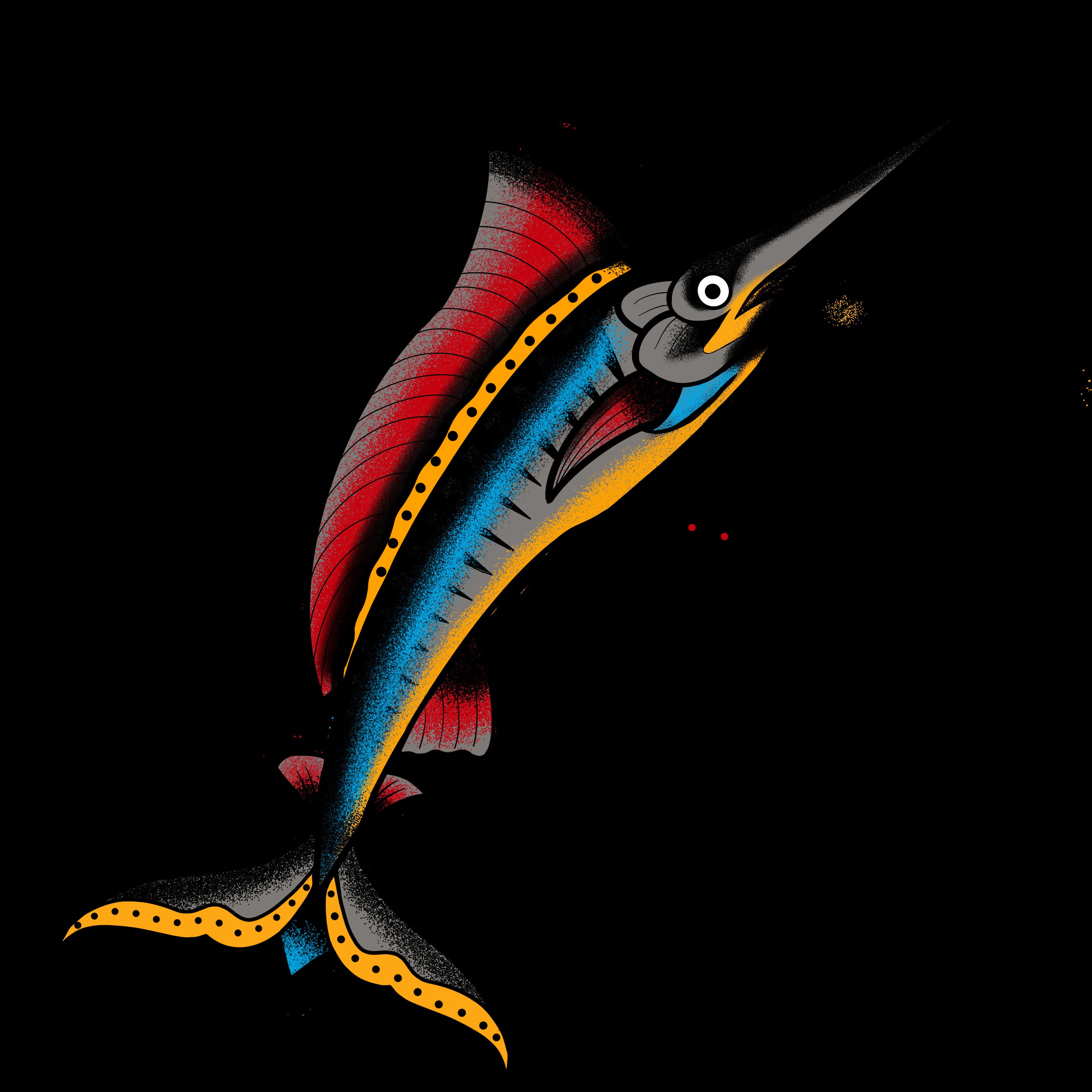 Marlin Tattoo Flash With Stencil - Etsy