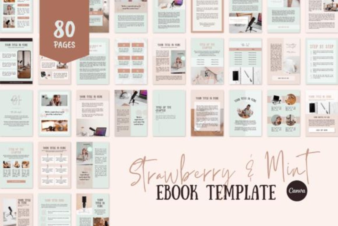 Ebook Template for Canva 80+ Page Multipurpose Ebook Template, Editable ...