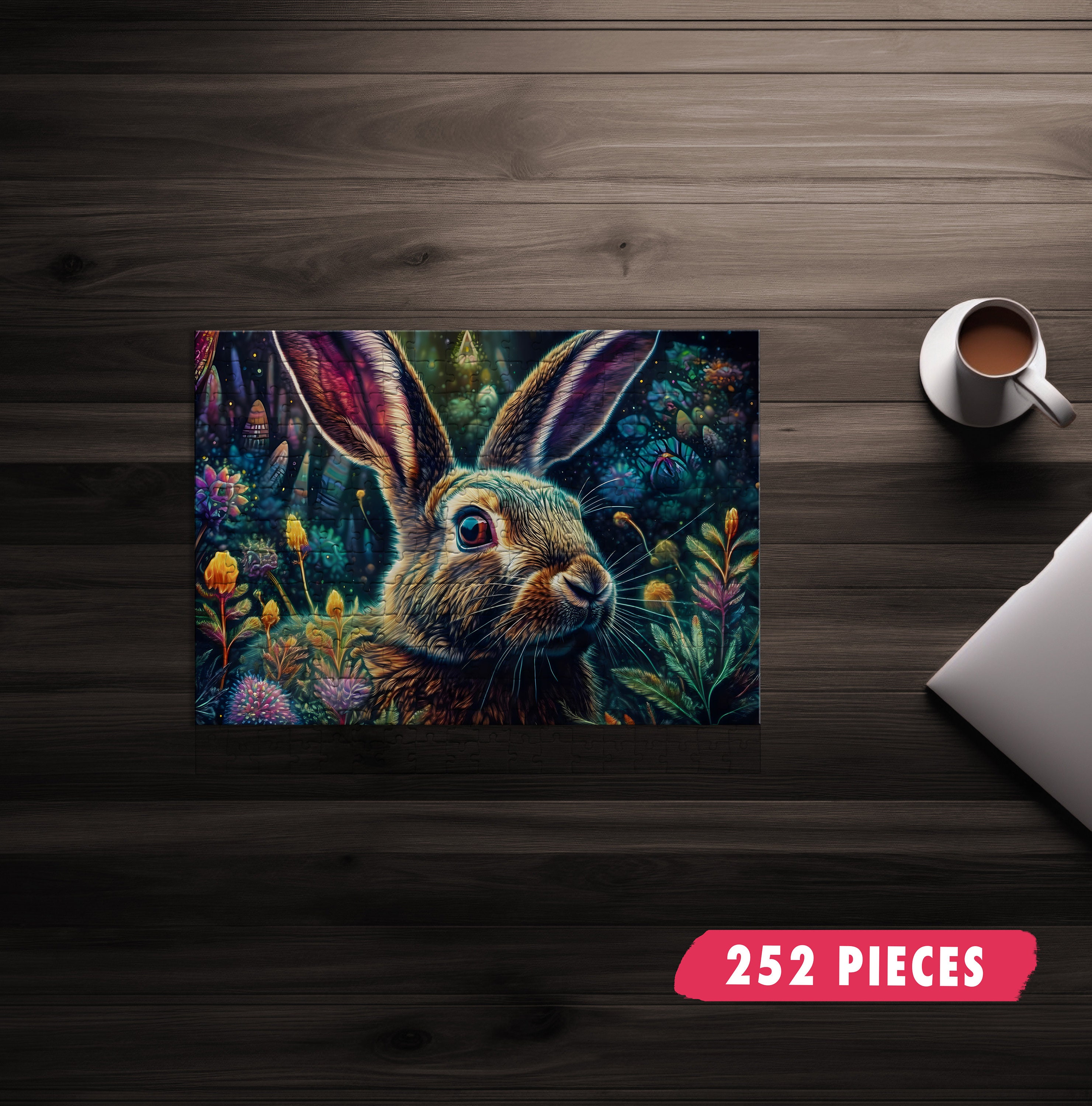 Bunny Jigsaw Puzzle Rabbit Puzzle for Adults Vibrant Nature Puzzle 1000 ...