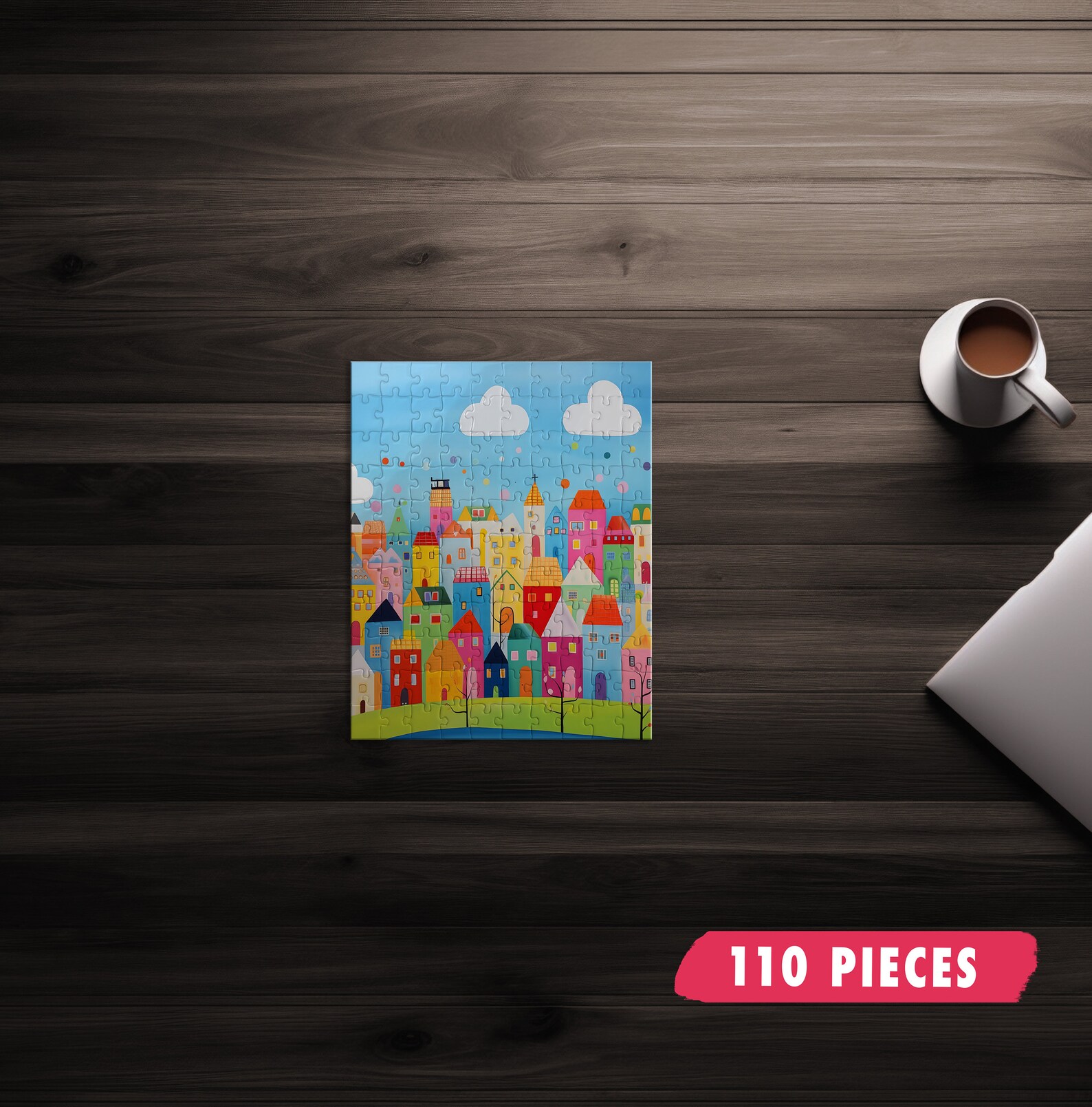 Colorful Town Jigsaw Puzzles for Adults and Kids 1000 Pieces Vibrant ...