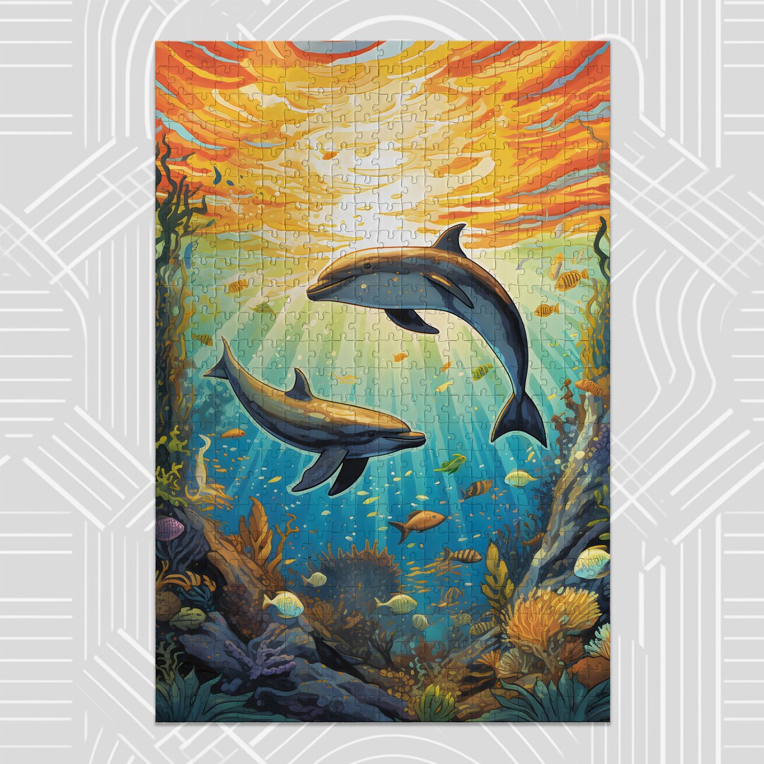 Dolphin Jigsaw Puzzle Submerged World Puzzles for Adults Fun Underwater ...