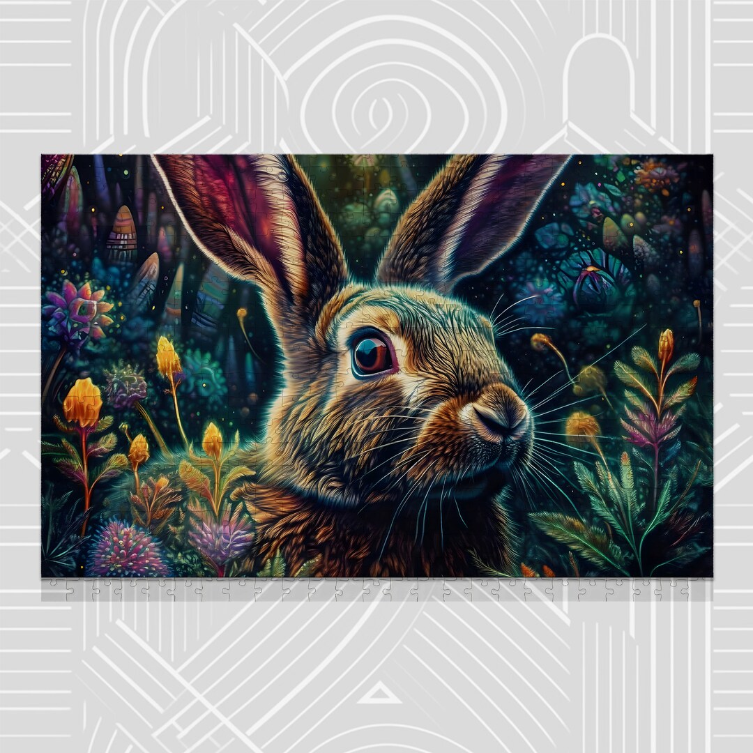 Bunny Jigsaw Puzzle Rabbit Puzzle for Adults | Vibrant Nature Puzzle ...