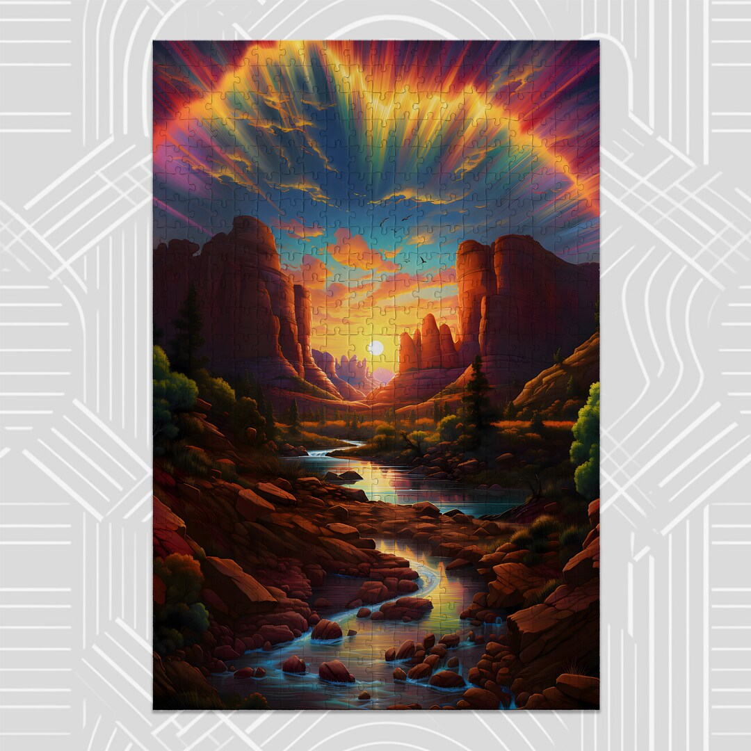 Jigsaw Puzzle Arizona Sunset Red Rock Formations Fun Gifts for - Etsy