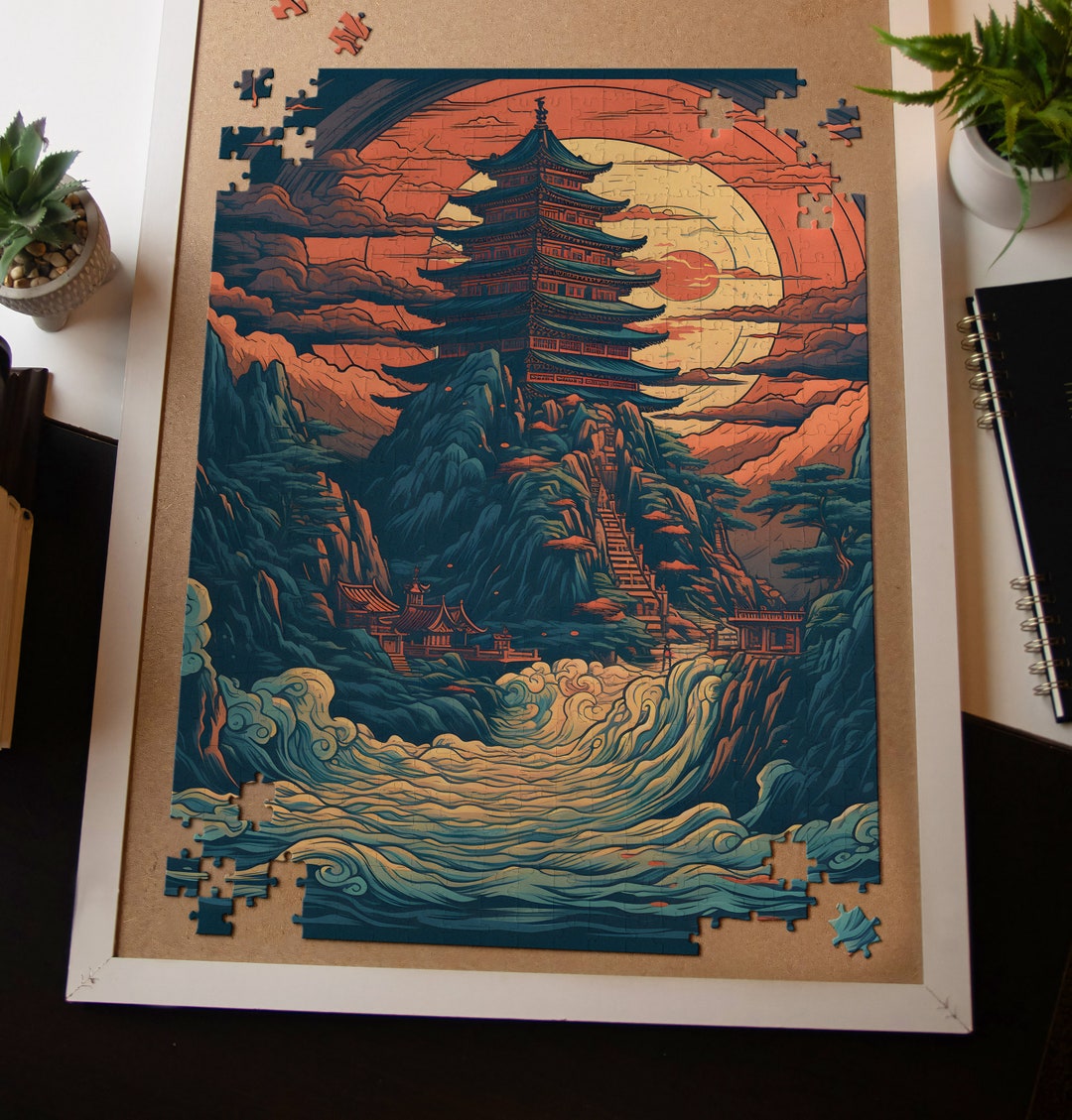 Dreamy Temple Jigsaw Puzzles Adults Kids 1000 Pieces Muted Colors Fun ...