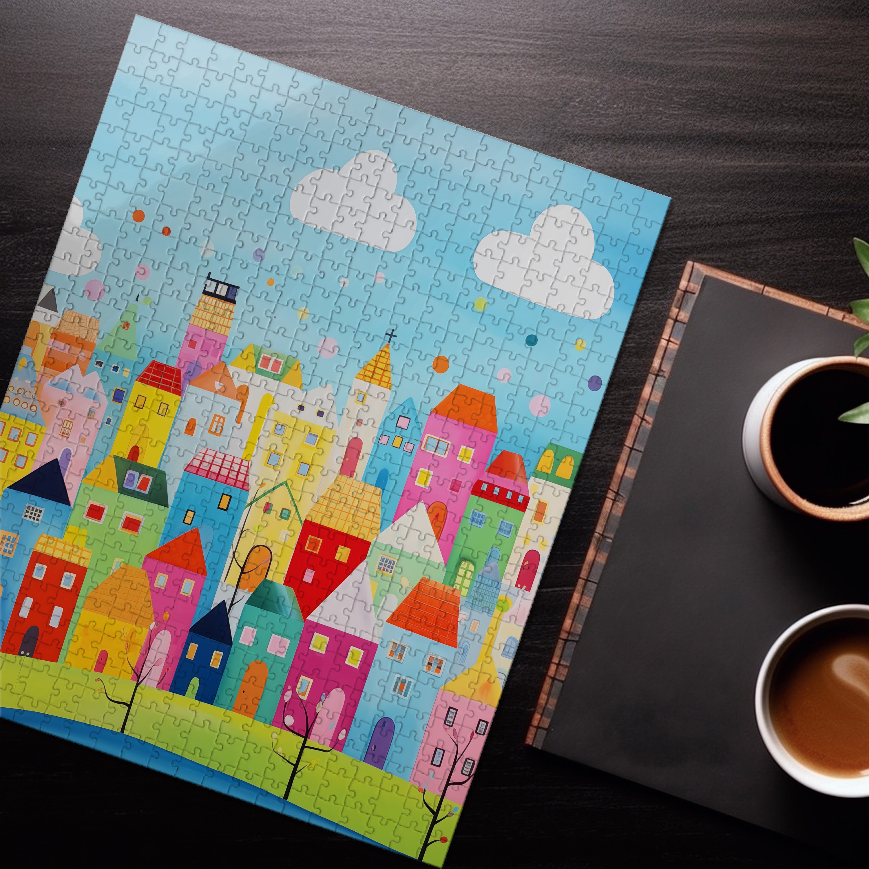 Colorful Town Jigsaw Puzzles for Adults and Kids 1000 Pieces Vibrant ...