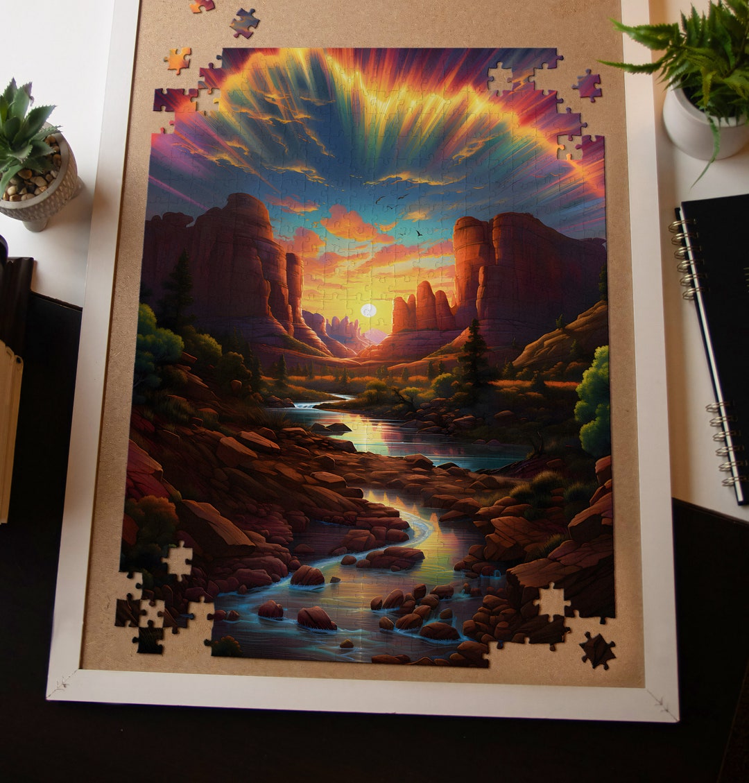 Jigsaw Puzzle Arizona Sunset Red Rock Formations Fun Gifts for Friends ...
