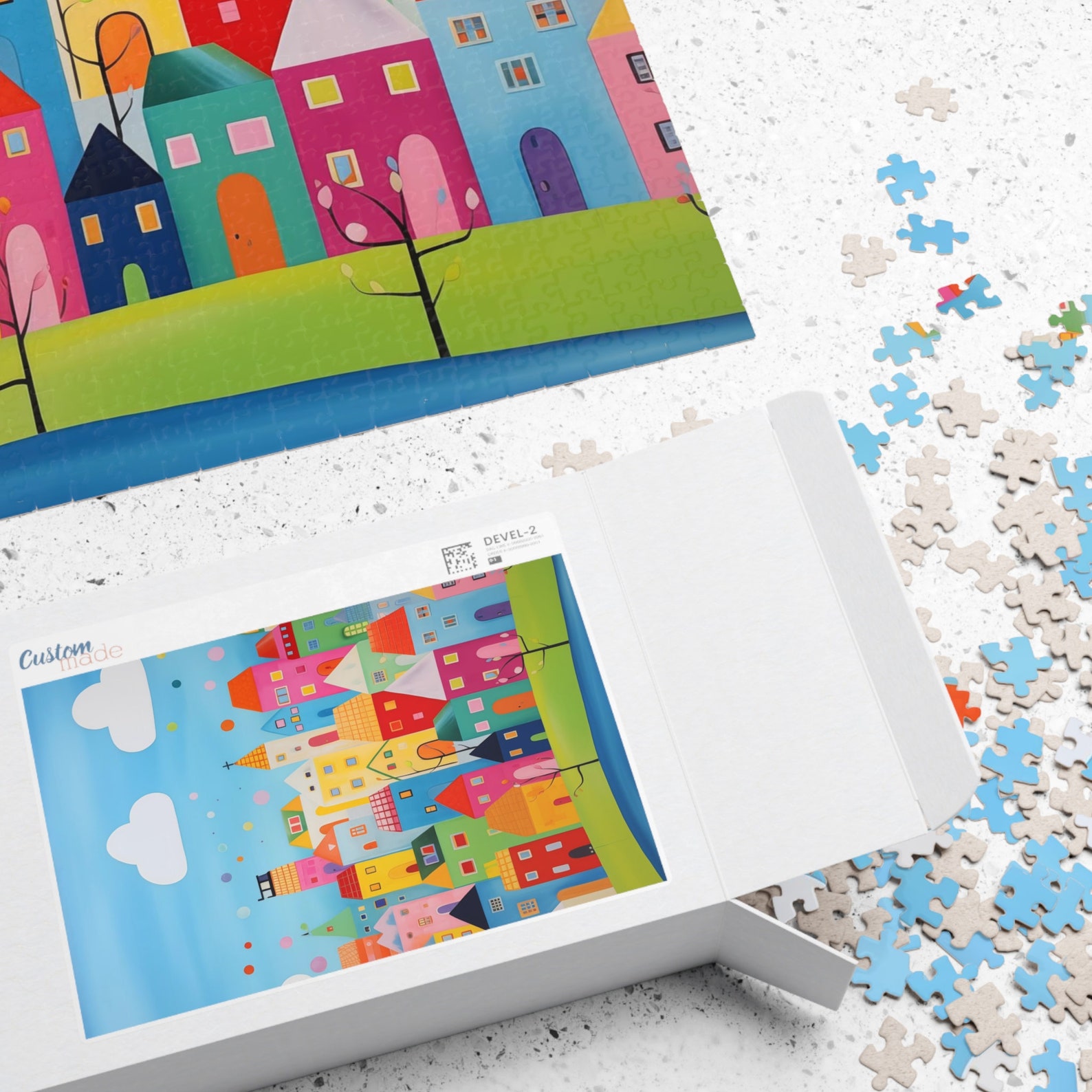 Colorful Town Jigsaw Puzzles for Adults and Kids 1000 Pieces Vibrant ...