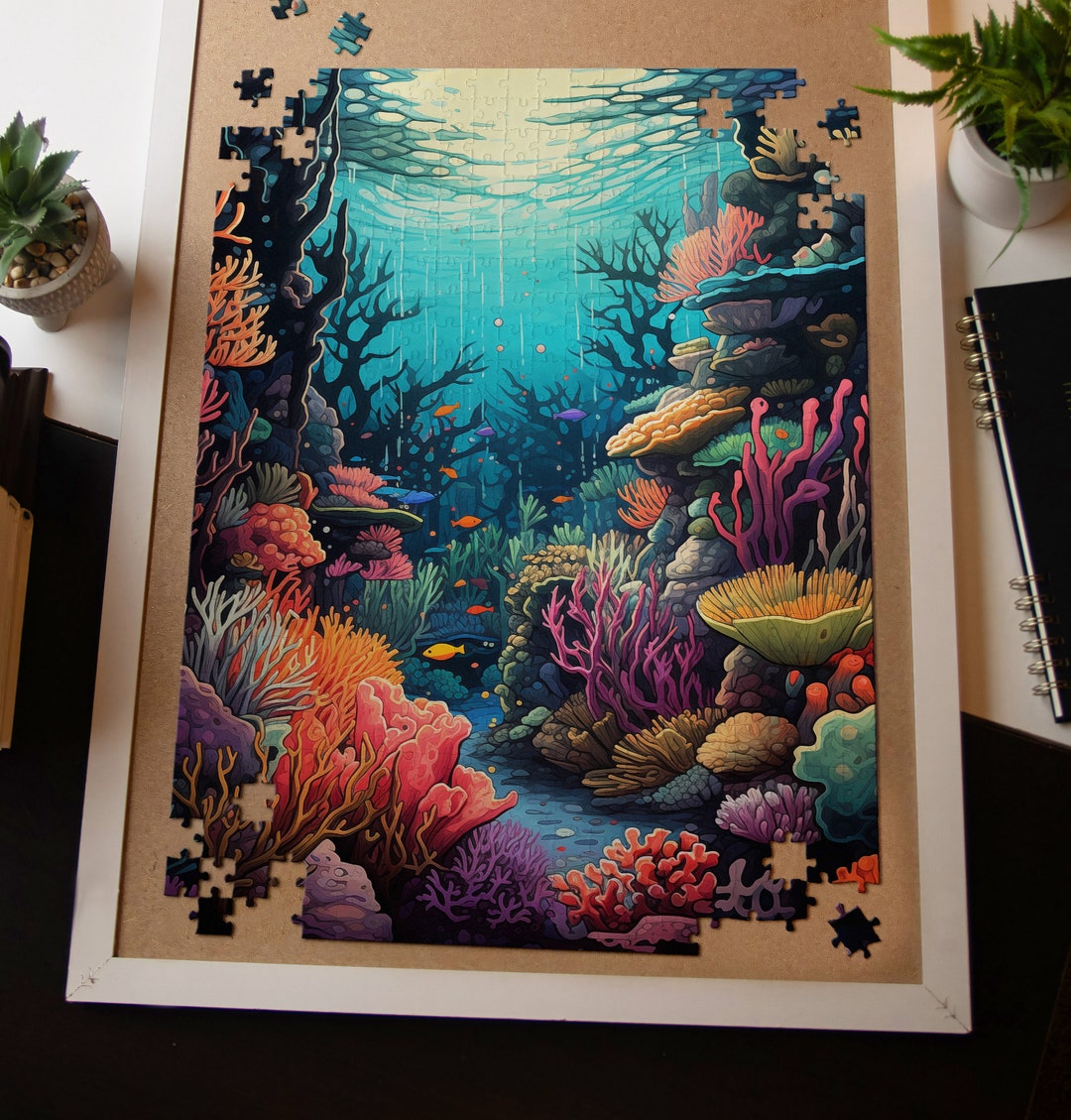 Jigsaw Puzzle, Colorful Ocean Scene, Coral, Nature, 1000 Pieces, Adults ...