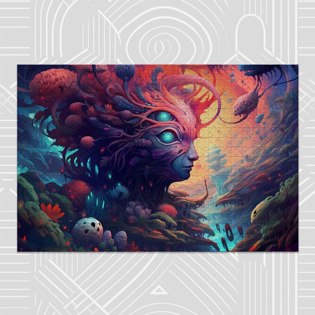 Alien Jigsaw Puzzle for Adults 1000 Pieces Trippy Gift Unique - Etsy