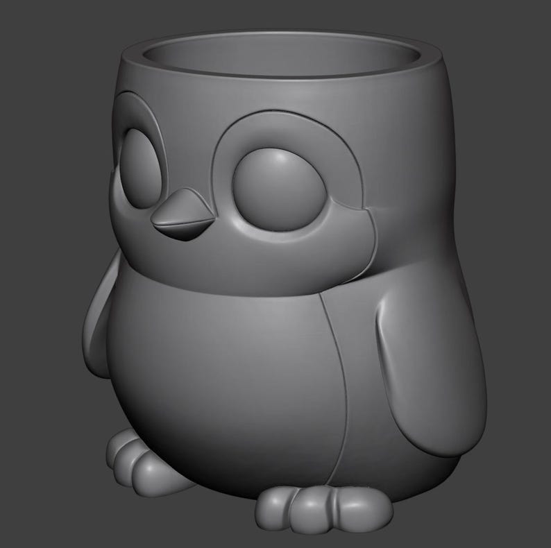 Penguin Pen Holder STL File – 3D Printable Kawaii Desk Organizer ...