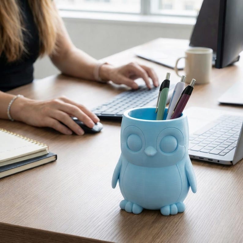 Penguin Pen Holder STL File – 3D Printable Kawaii Desk Organizer ...