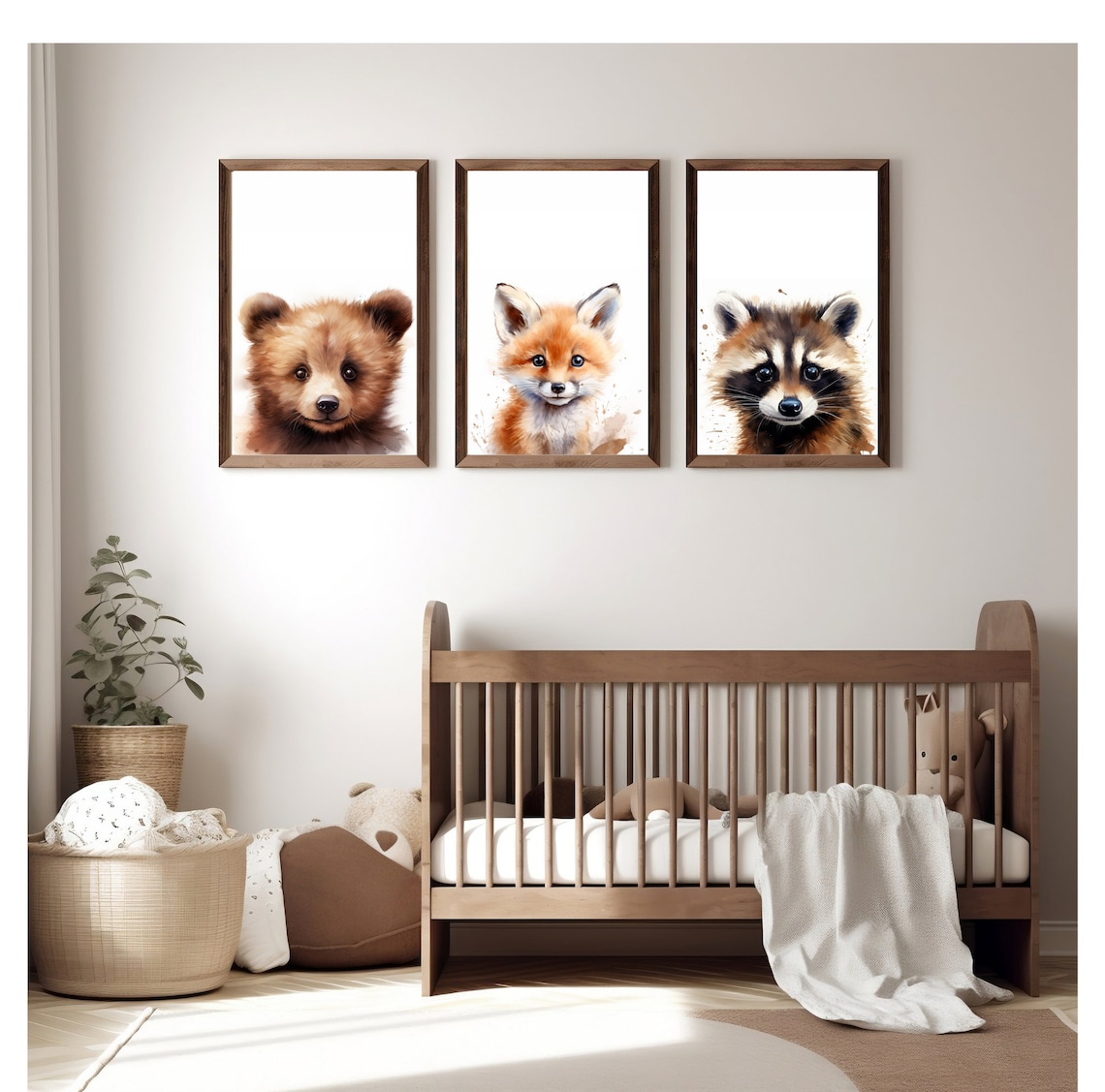 WOODLAND NURSERY FRAMES, Nursery Wall Art Baby Woodland Animals, Forest ...