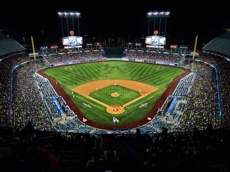 Dodger Stadium Day and Night - Etsy