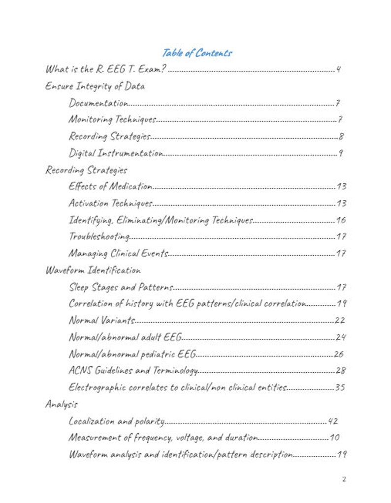 R. EEG T. Board Exam Study Guide - Etsy