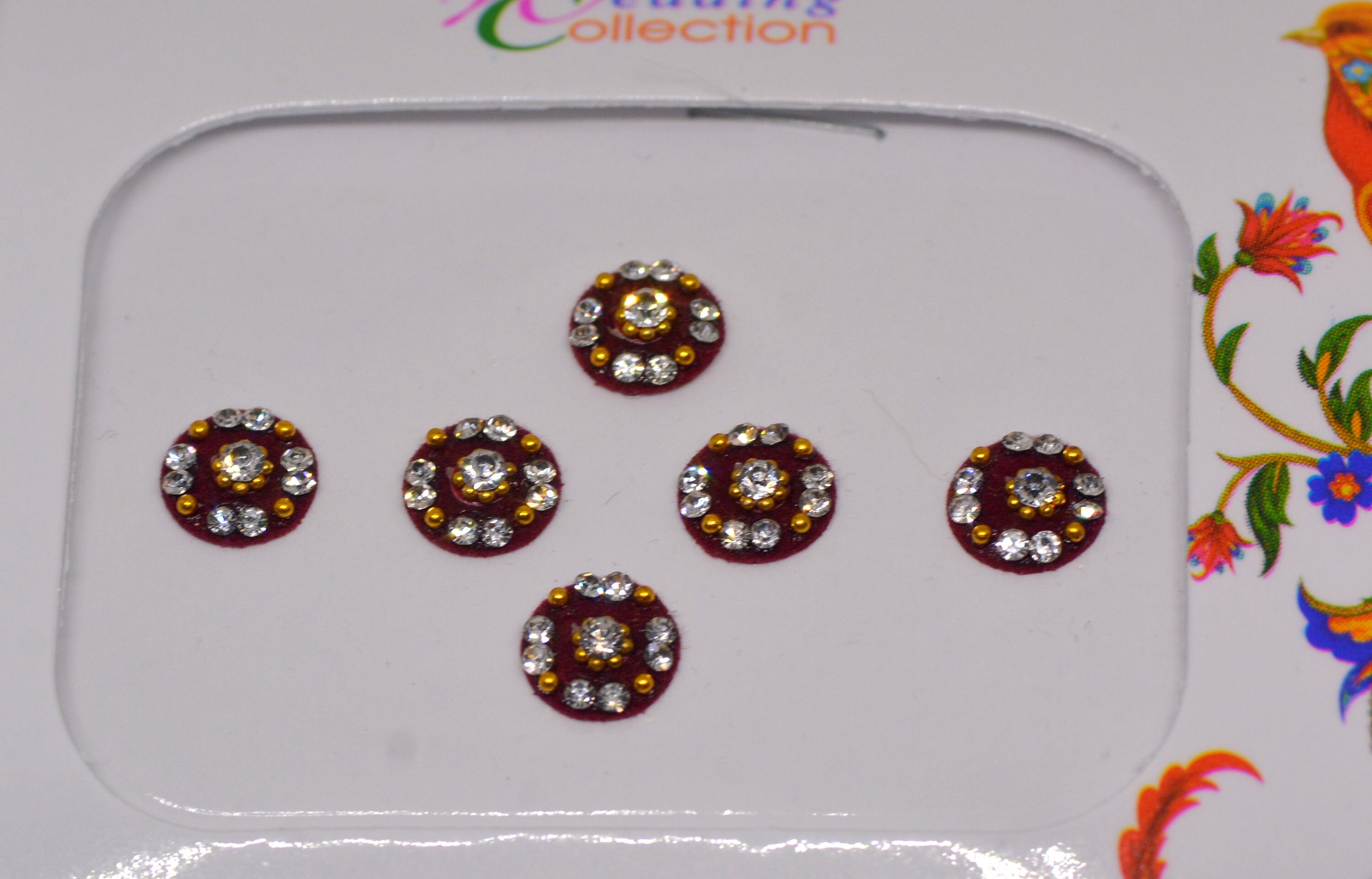 Dark Maroon Diamond Bindis Tattoos Diamond Bindi Bridal - Etsy