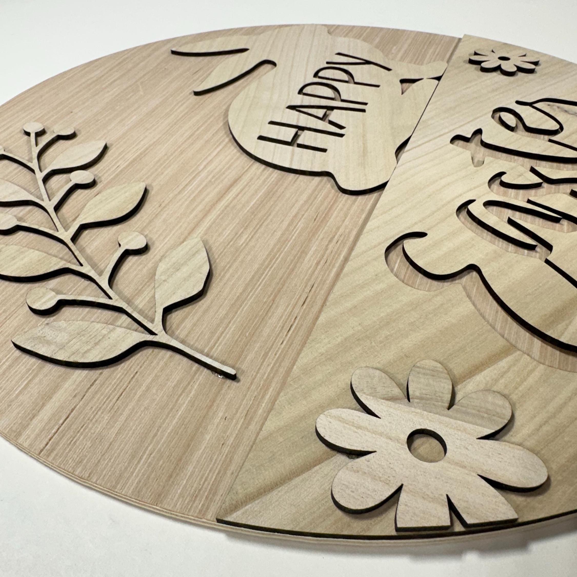 Happy EASTER Unfinished 18" Door Hanger Kit | DIY Group Kit | Wooden ...