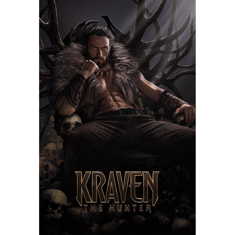 Kraven the Hunter Movie Poster High Quality Canvas Wall Art Room Decor ...