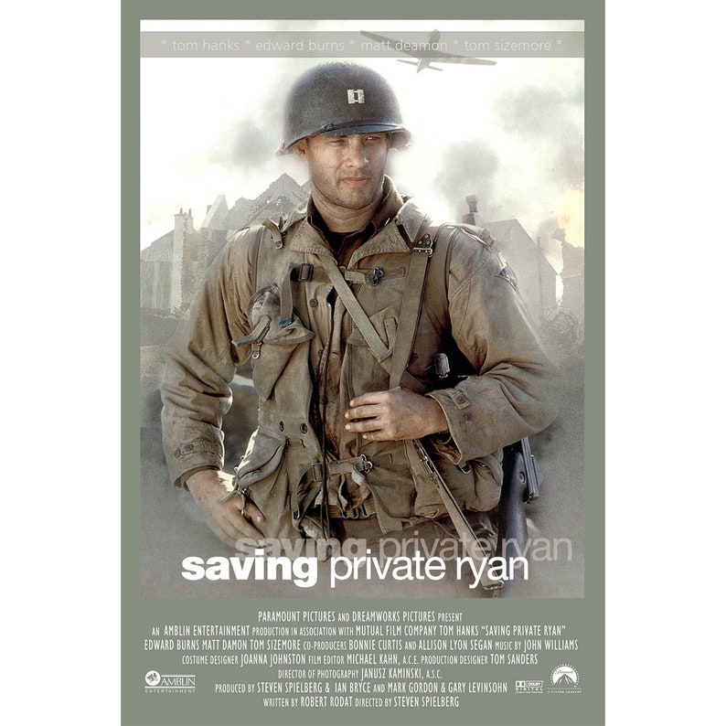 Saving Private Ryan Movie Poster High Quality Canvas Wall Art Room ...