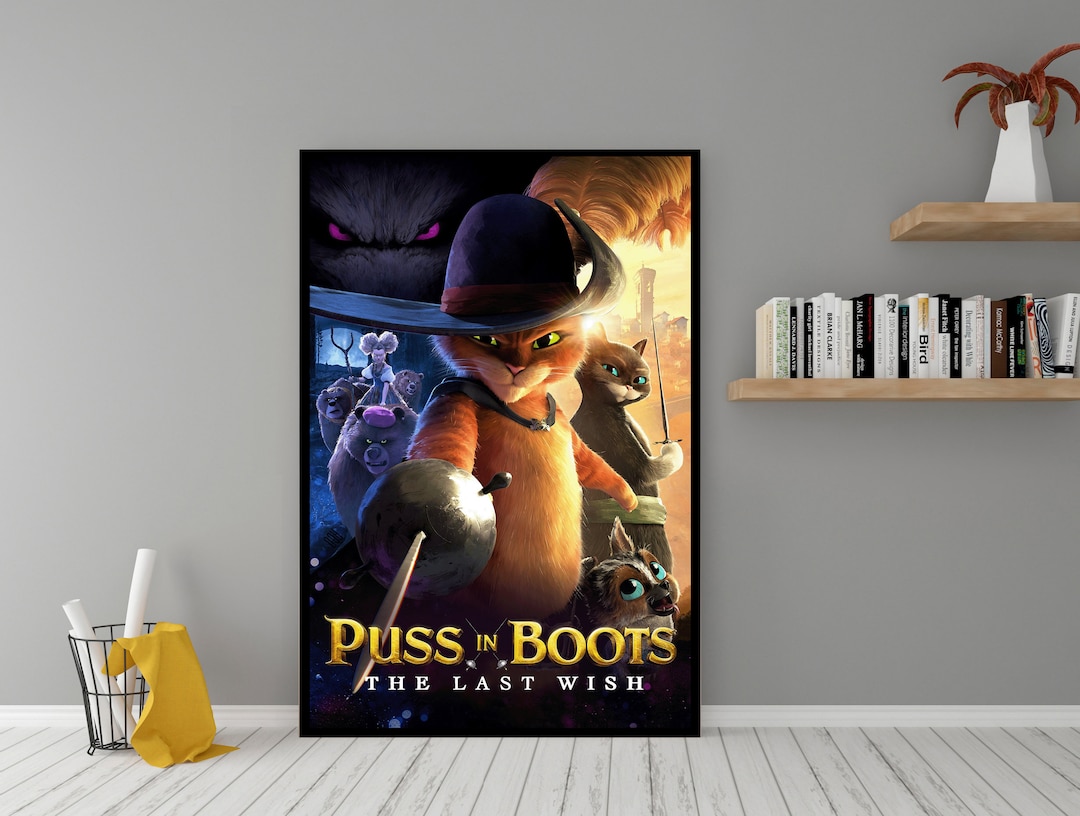 Puss in Boots the Last Wish Movie Poster High Quality Canvas Wall Art ...