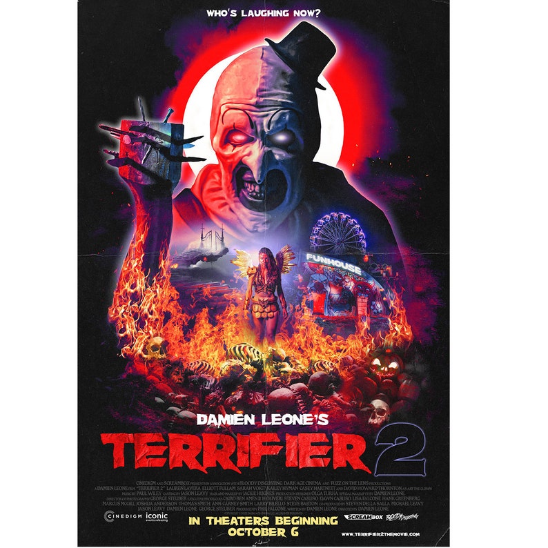 Terrifier 2 Movie Poster High Quality Canvas Wall Art Room Decor ...