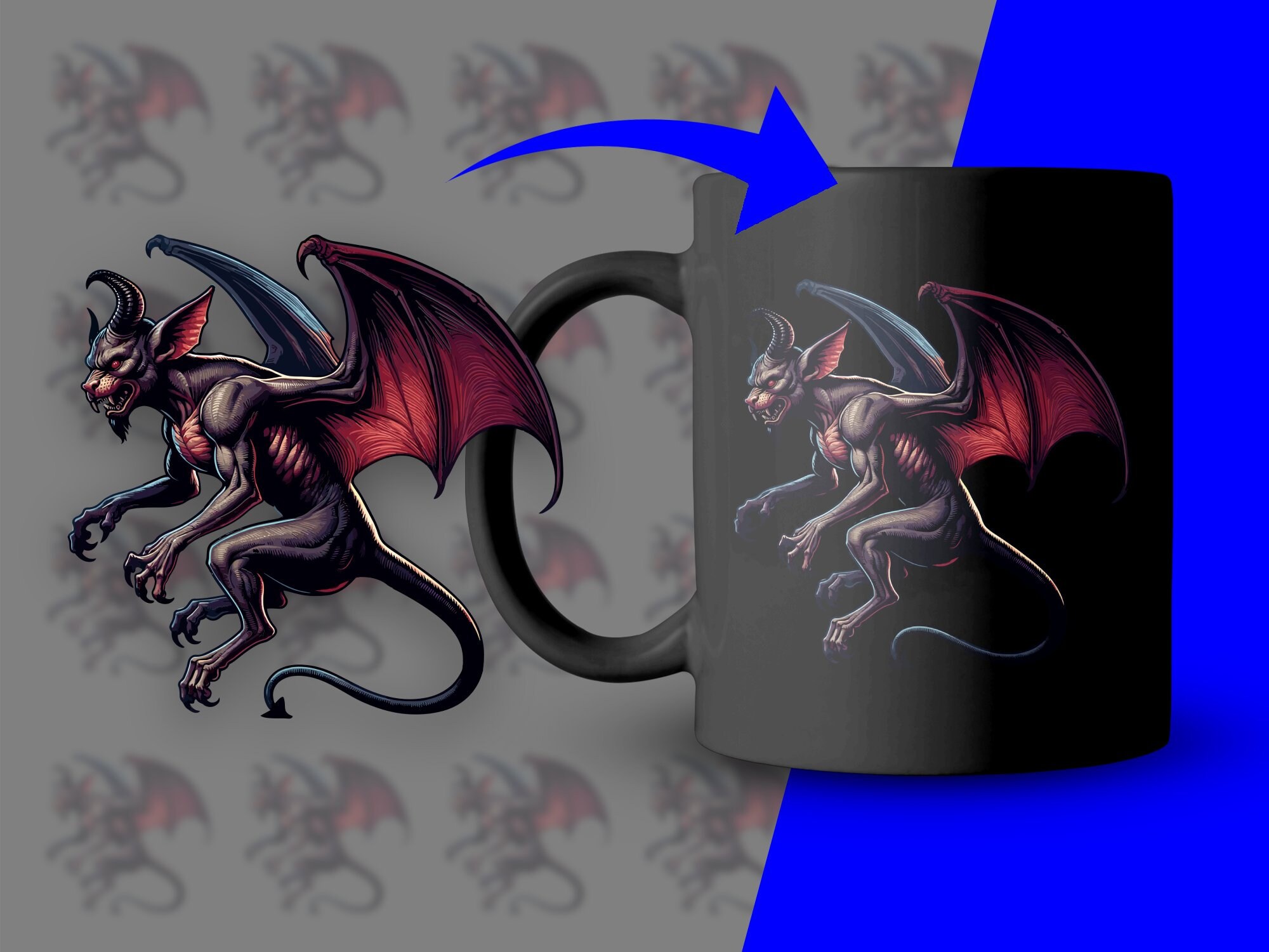 Jersey Devil Clipart | Cryptid, Leeds Devil, Watercolor Cartoon ...