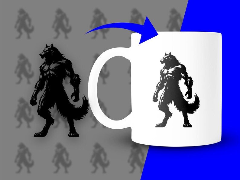 Cryptid Werewolf Lycanthrope SVG PNG Clipart Sublimation Transparent ...