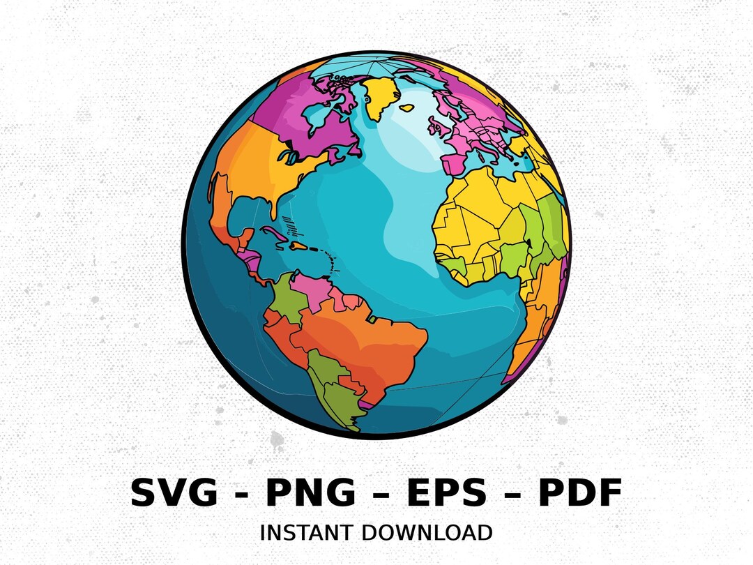 Planet Earth World Globe Outer Space SVG PNG Clipart | Sublimation ...