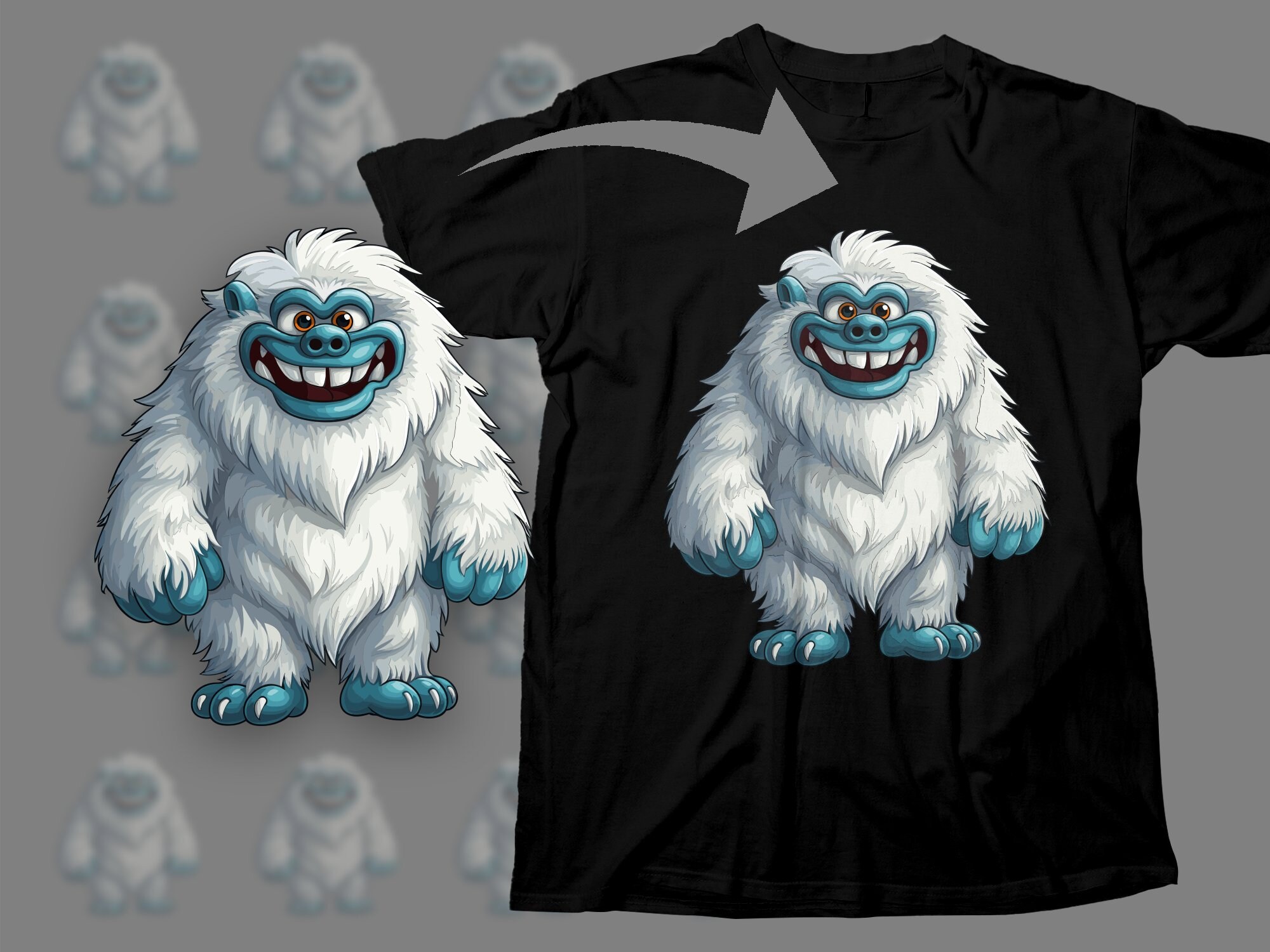 Cryptid Yeti Abominable Snowman SVG PNG Clipart Sublimation Transparent ...