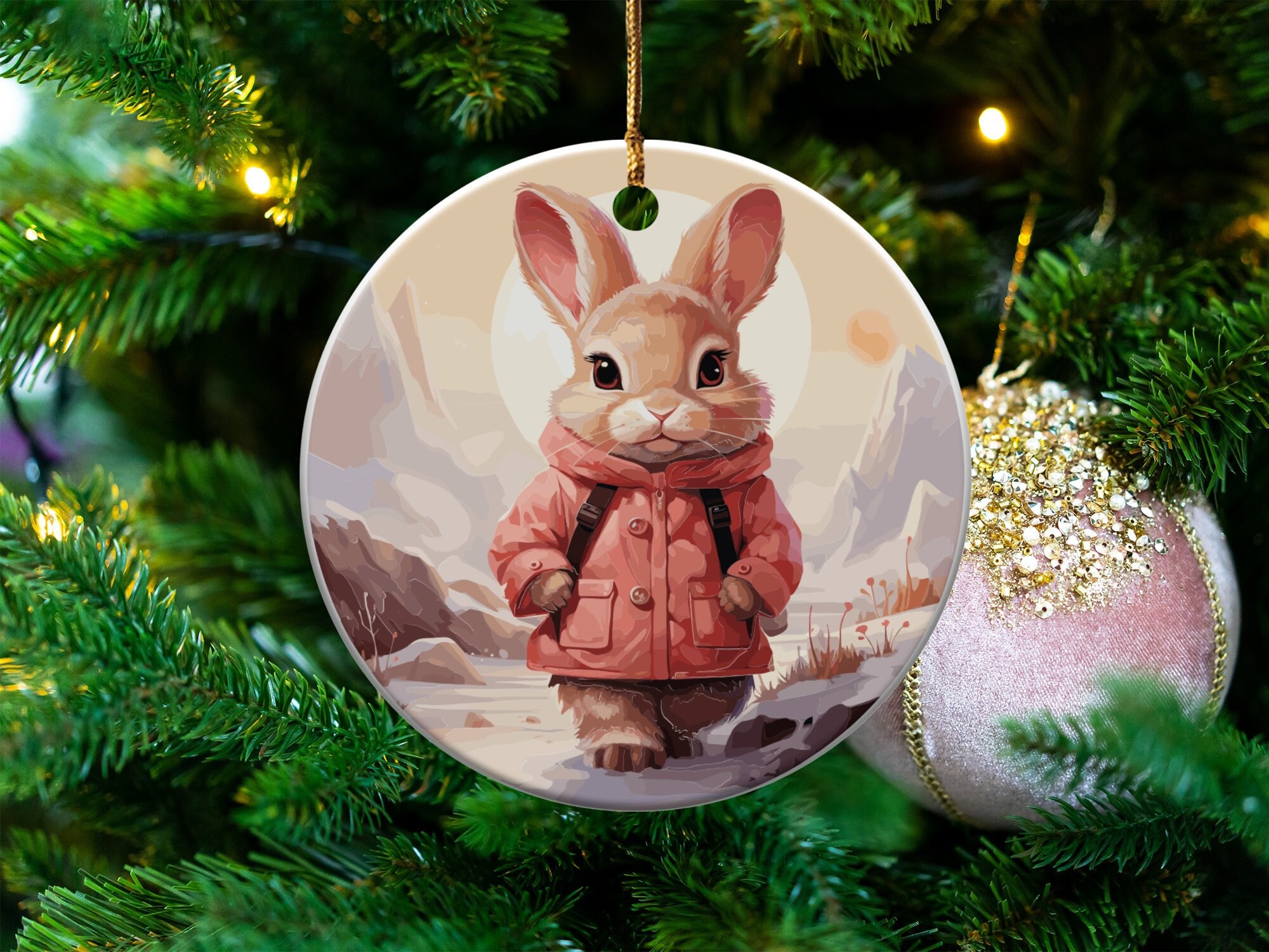 Rabbit Bunny Hiking in the Snow SVG PNG Clipart Sublimation Transparent ...